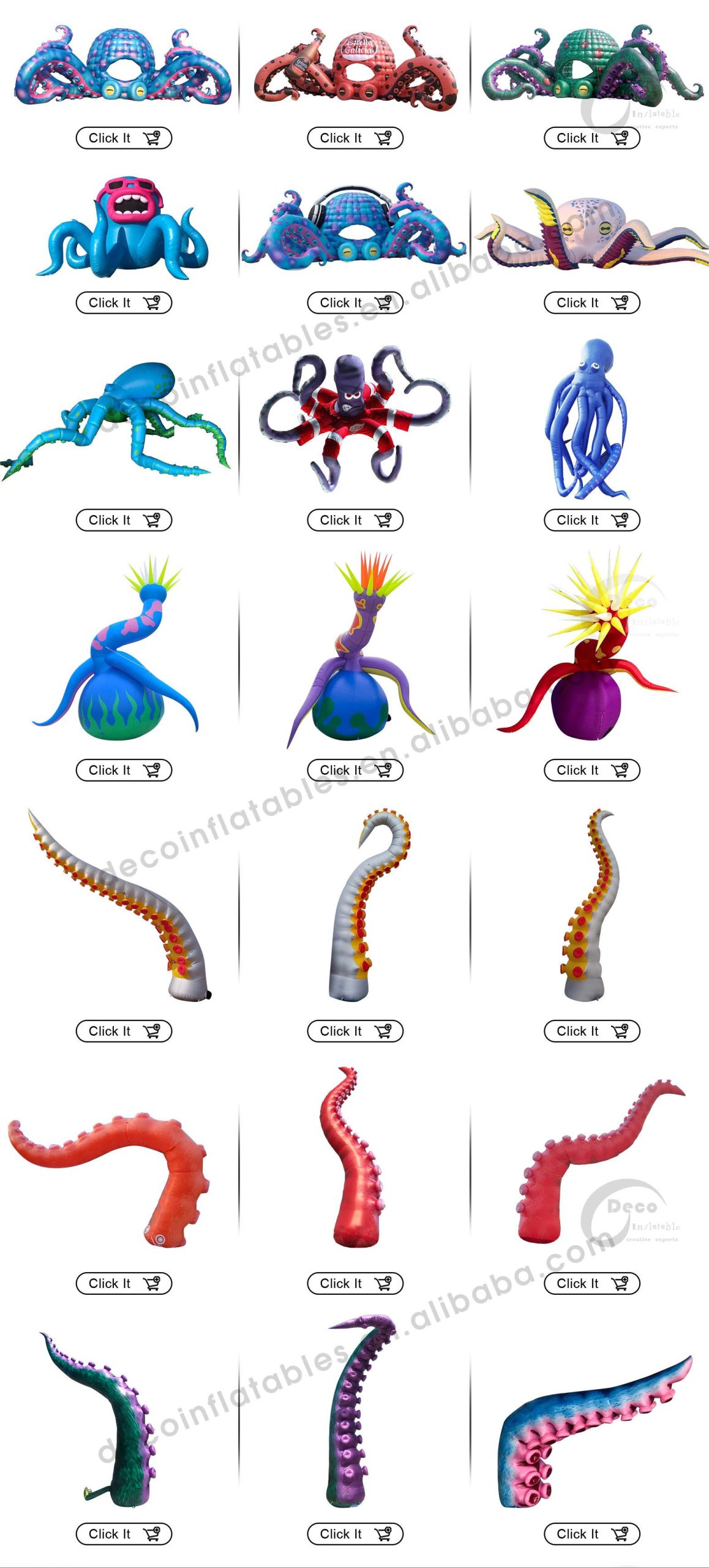event stage decoration with LED lights inside inflatable octopus ...