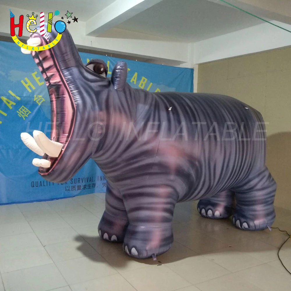 Décoration gonflable publicitaire pour zoo Hippopotame gonflable géant ...