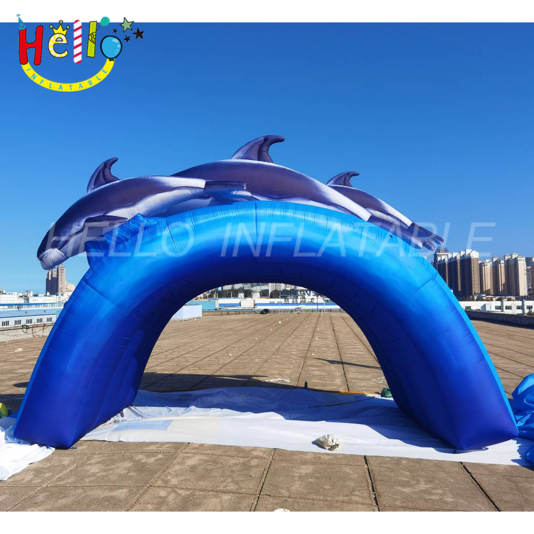 Aquarium Decoration Inflatable Animal Arch Bule Inflatable Dolphin ...