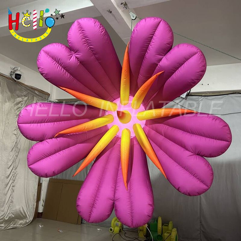 Customized Large Blooming Hanging Led Pink Inflatable Flower for ...