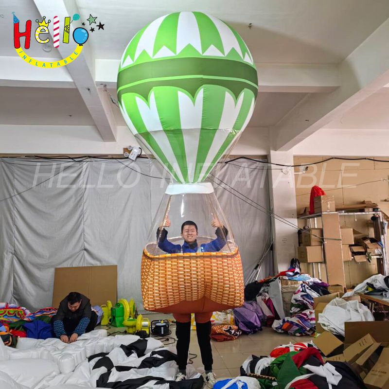 Parade Performance Green White Stripe Inflatable Hot Air Balloon ...