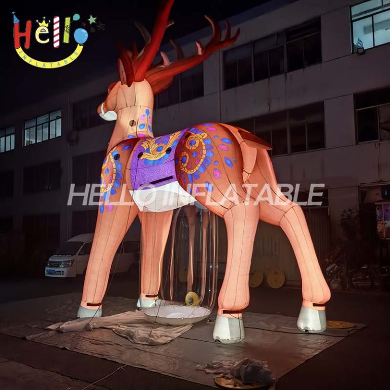 Christmas Inflatable LED Reindeer Lighted Blow up Elk Outdoor Yard Home ...